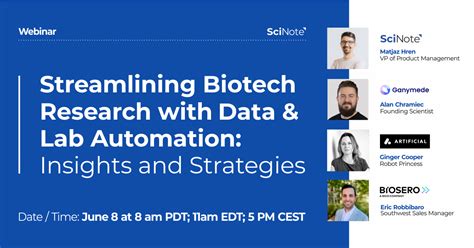 Webinar Streamlining Biotech Research With Data And Lab Automation