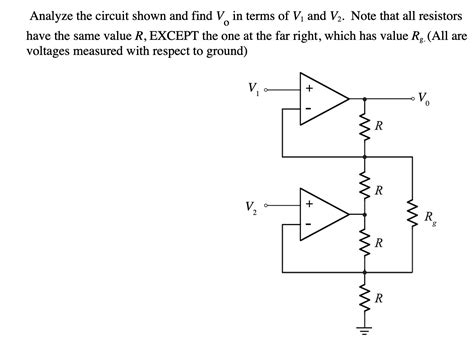 Solved Analyze The Circuit Shown And Find V In Terms Of V Chegg Com