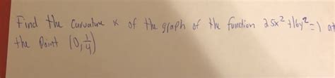 Solved Find The Curvature X Of The Graph Of The Function Chegg Com