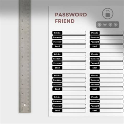 Password Template Simple Password Log Password Keeper Password