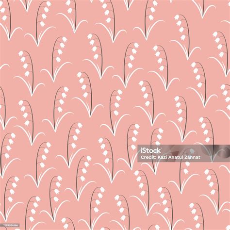 핑크 배경이 있는 직물과 인쇄 우아한 디티 플로럴 텍스처를 위한 밸리 플라워 벡터 원활한 패턴 디자인의 예술적 트렌디한 백합 0