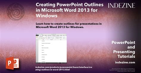 Creating Powerpoint Outlines In Microsoft Word 2013 For Windows
