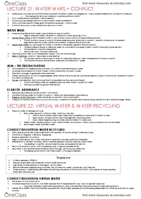 Geog10001 Lecture Notes Winter 2017 Lecture 21 Virtual Water Water Scarcity Tibetan Plateau