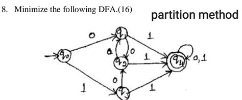 8 Minimize The Following Dfa16 Partition Method