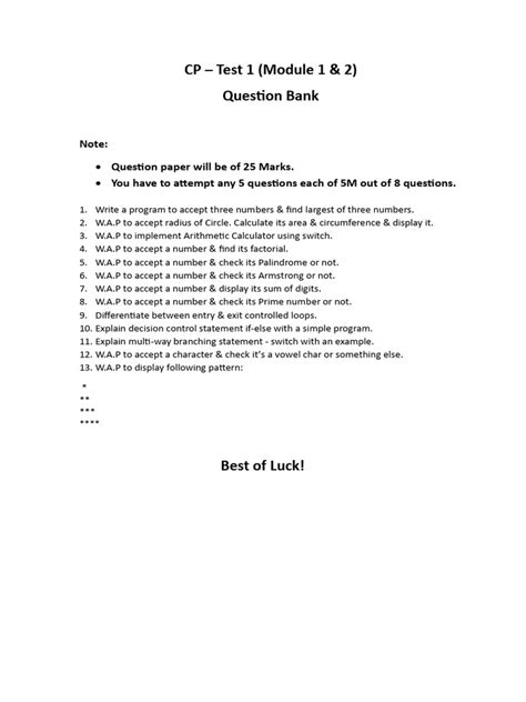 Cp Qb Module 1 And 2 Test Pdf