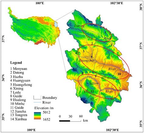 Location Of The Yellow Riverhuangshui River Valley On Qinghaitibet
