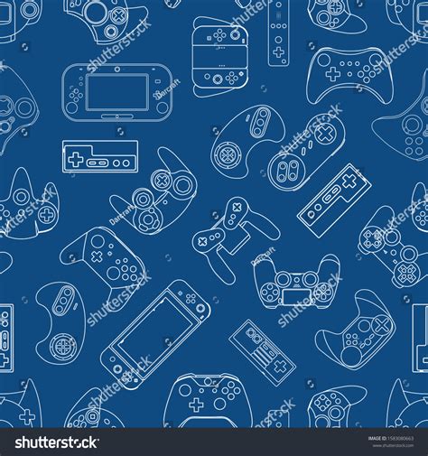 Video Game Controller Background Gadgets Devices Stock Vector Royalty Free 1583080663