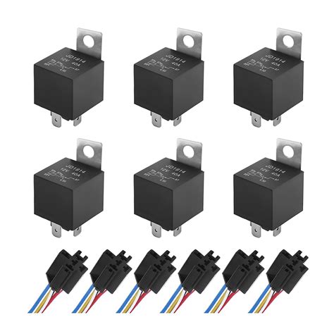 Buy 6 Pcs 5 Pin 12v Relay Kit 40 Amp Waterproof Relay And Harness Set Automotive Relay With