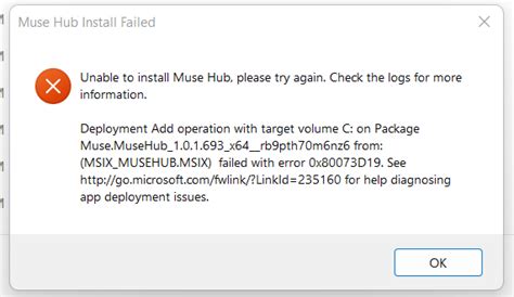 MU Issue Installing MuseHub On Windows Throws An Error Issue Musescore MuseScore