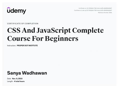 Sanya Wadhawan On Linkedin Completed The Css And Javascript Complete Course For Beginners On