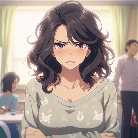 Premium Photo Anime Image Of A Woman With Long Hair And A Man In The Background Generative Ai