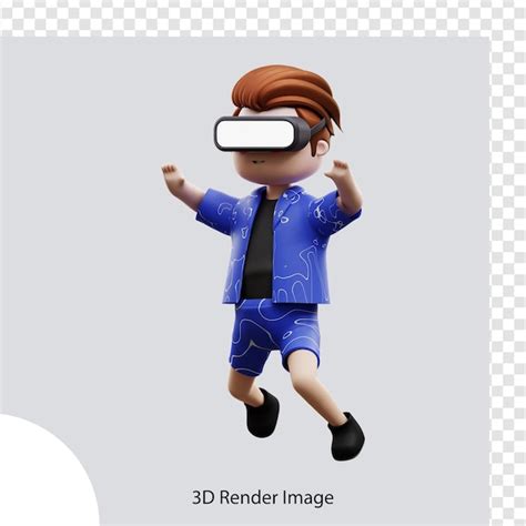premium psd 3d illustration metaverse character with virtual reality