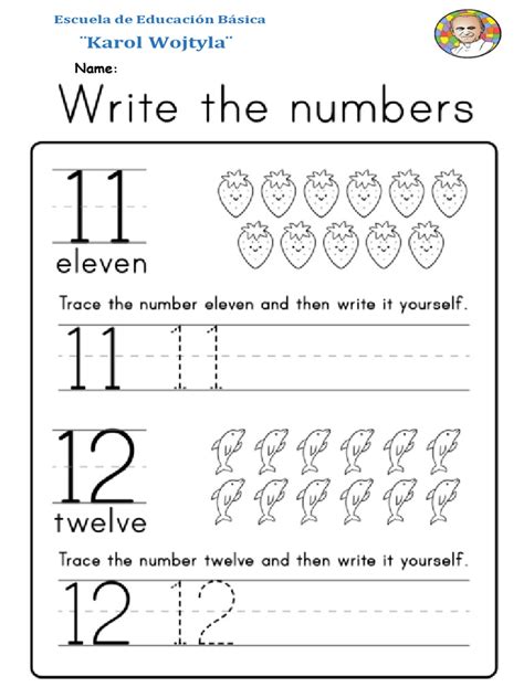 Numbers 11 And 12 Worksheet Pdf