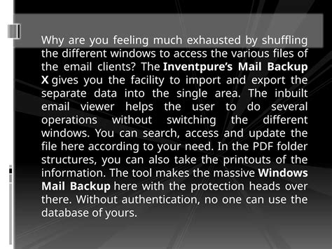 Know How To Create Windows Emails Backup PPT