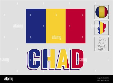 Chad Flag And Map In Vector Illustration Stock Vector Image And Art Alamy