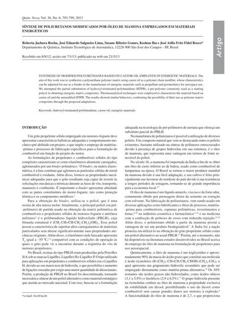Pdf Synthesis Of Modified Polyurethanes Based On Castor Oil Employed Dokumen Tips