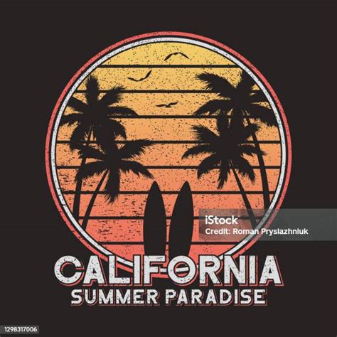디자인 의류 티셔츠를 위한 캘리포니아 슬로건 타이포그래피 서프 티 셔츠 디자인 0명에 대한 스톡 벡터 아트 및 기타 이미지 0명 T 셔츠 갈매기 Istock