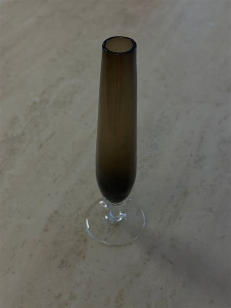 Vintage Crystal Smoke Glass Vase Casa Modelo Studio