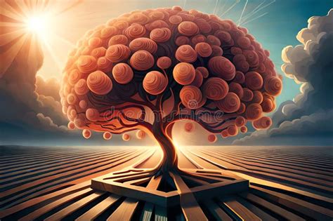 Concept Art Of A Human Brain Exploding With Knowledge And Creativity Generative Ai Stock