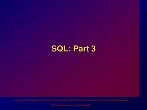 Ppt Sql Part 3 Powerpoint Presentation Free Download Id 4551764