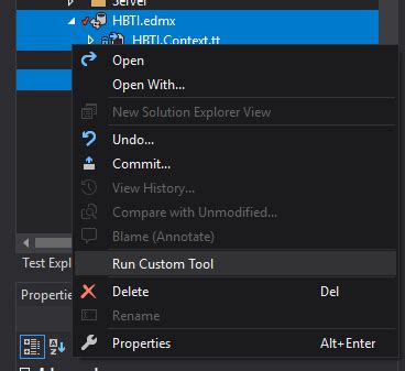 Ef Database First Generate The EDMX Backing Files In Visual Studio Stack Overflow