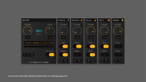 Sonorous Track Mixer Using Html Css And Javascript Coding Torque
