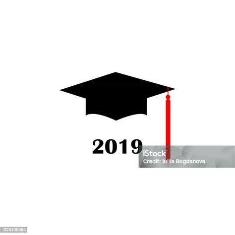 졸업 모자 로고 템플릿 디자인 요소 2019입니다 벡터 그림을 흰색 배경에 고립입니다 2019년에 대한 스톡 벡터 아트 및 기타 이미지 2019년 개념 교육 Istock