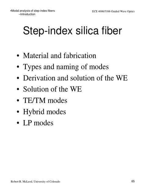 Modal Analysis Of Step Index Fibers Pdf Normal Mode Polarization