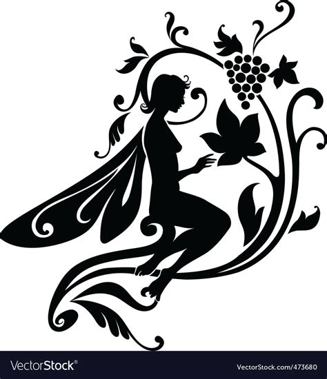 Fairy Silhouette Royalty Free Vector Image Vectorstock