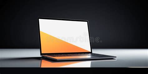 Sleek Laptop Setup With Vibrant Screen Display Stock Illustration