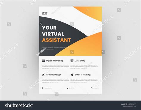Virtual Assistant Service Flyer Template Virtual Stock Vector Royalty Free 2007929237