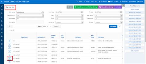 Steps To Generate Shipment From Carting Screen In The Fresa