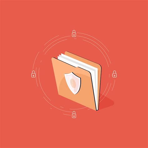 Premium Vector Data Protection Concept File Folder Security Document And Data Safety Illustration