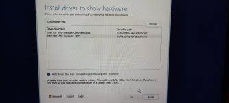 Installing Windows Issue Install Driver To Show Hardware Cant Install With NVM Enabled Or
