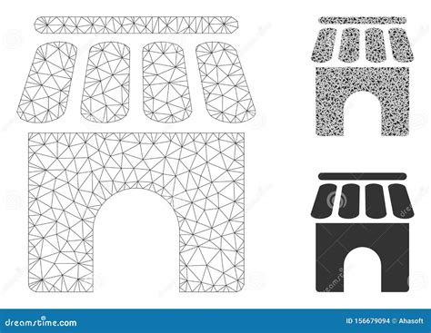 Shop Building Vector Mesh 2d Model And Triangle Mosaic Icon Stock