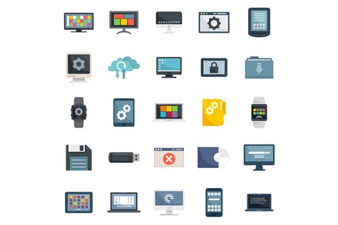 Operating System Icons Set Flat Vector Graphic By Anatolir56 · Creative