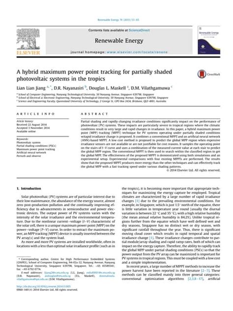 Partial Shading Detection In Solar Panel Pptx