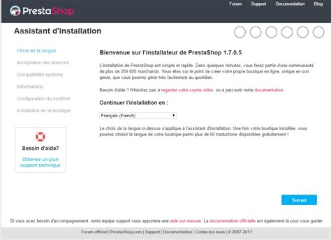 Installation Prestashop