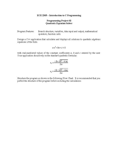 Ece 2305 Programming Project 02 Ece 2305 Introduction To C Programming Programming Project