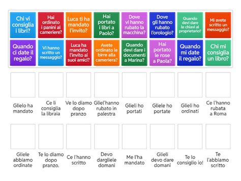 Pronomi Combinati 1 Match Up