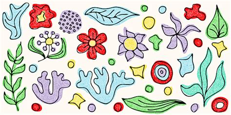 추상적 인 유기적 모양 무정형 및 식물성 인물 손으로 그린 요소 세트 개체 그룹에 대한 스톡 벡터 아트 및 기타 이미지 개체 그룹 그래픽 프린트 기하 도형 Istock