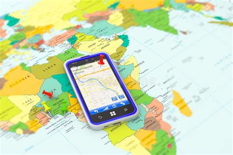 Smartphone With GPS Navigation Stock Illustration Illustration Of People Locations