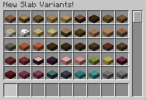 New Slab Variants Minecraft Mod