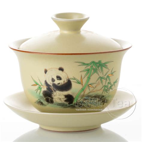 Гайвань керамическая Панда в бамбуковом лесу 180 мл оптом в Besttea