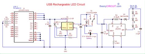 USB Rechargeable LED Circuit