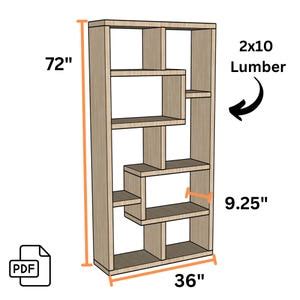 Diy Bookshelf Plans Step By Step Woodworking Instructions 36 X 72