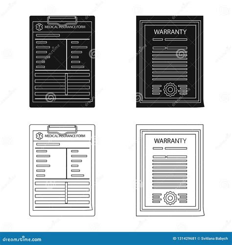 Vector Design Of Form And Document Symbol Set Of Form And Mark Stock Vector Illustration Stock