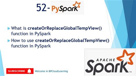 52 How To Use Createorreplaceglobaltempview Function In Pyspark In Hindi Pyspark