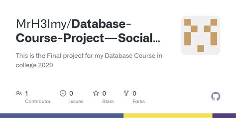 Github Mrh Lmy Database Course Project Social Media Platform Using