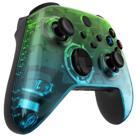 Xbox Wireless Controller Gradient Translucent Green And Blue